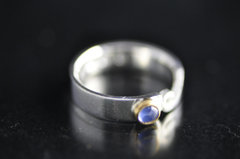 Koru and Blue Sapphire Ring | Rings | Bob Wyber Jewellery Artist