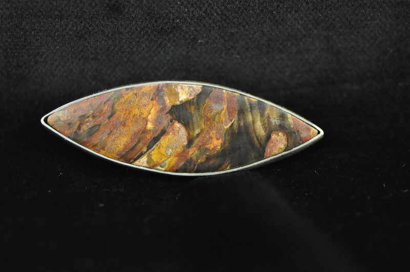 Fossil Peanut Wood and silver brooch | Fossils | Bob Wyber Jewellery Artist